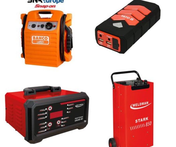 Akumuliatorių pakrovėjai - užvedėjai (boosteriai) - testeriai